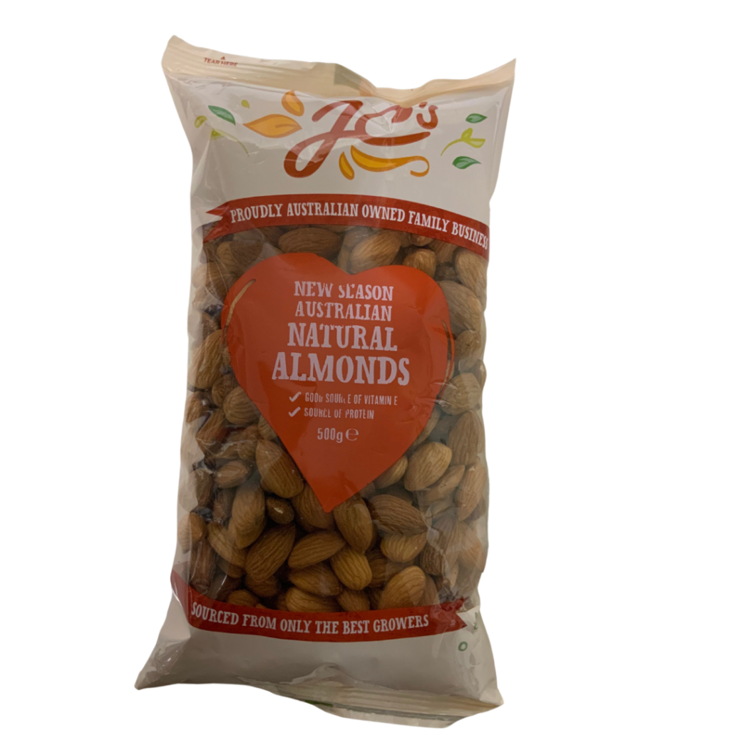 New Season Australian Natural Almonds 500g - Biviano & Sons