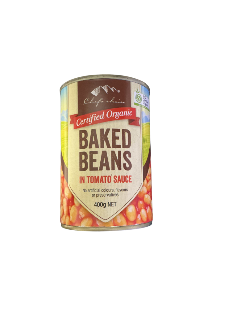 Chef's Choice Organic Baked Beans in Tomato Sauce 400g - Biviano & Sons