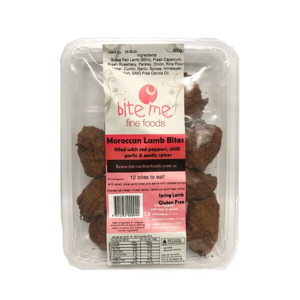 Bite me fine foods Moroccan Lamb Bites 300g - Biviano & Sons