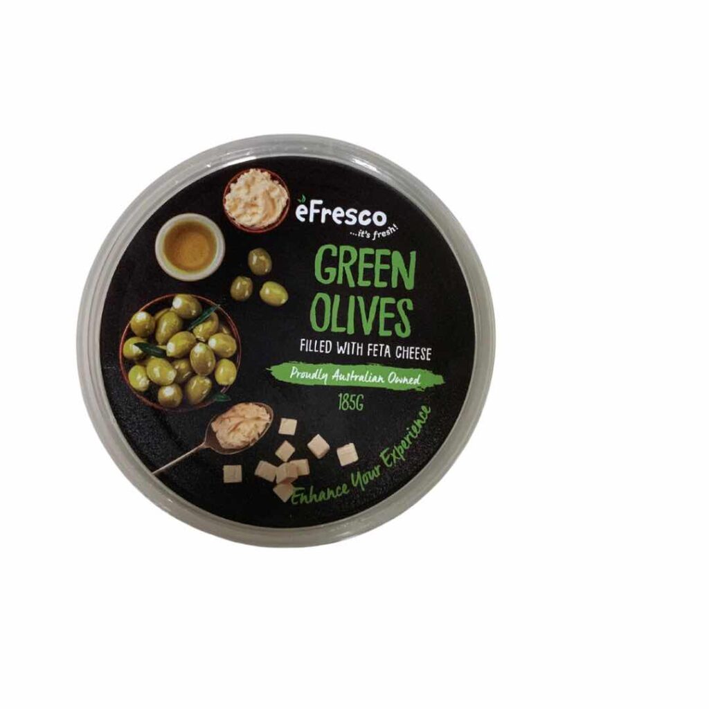 Green olives filled with feta cheese 185g - Biviano & Sons